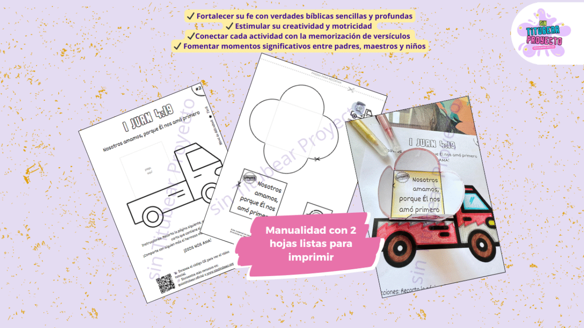 Manualidades Bíblicas para Niños – 1 Juan 4:19 (PDF Gratis) – Sin Titubear